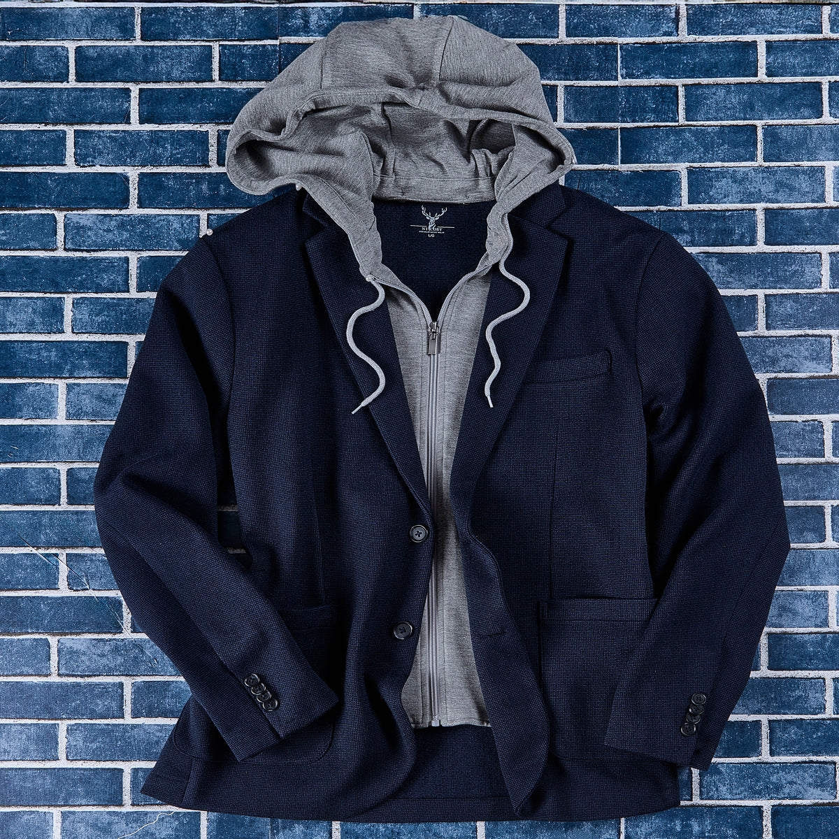 Removable Hoodie Knit Blazer– NicobyMens