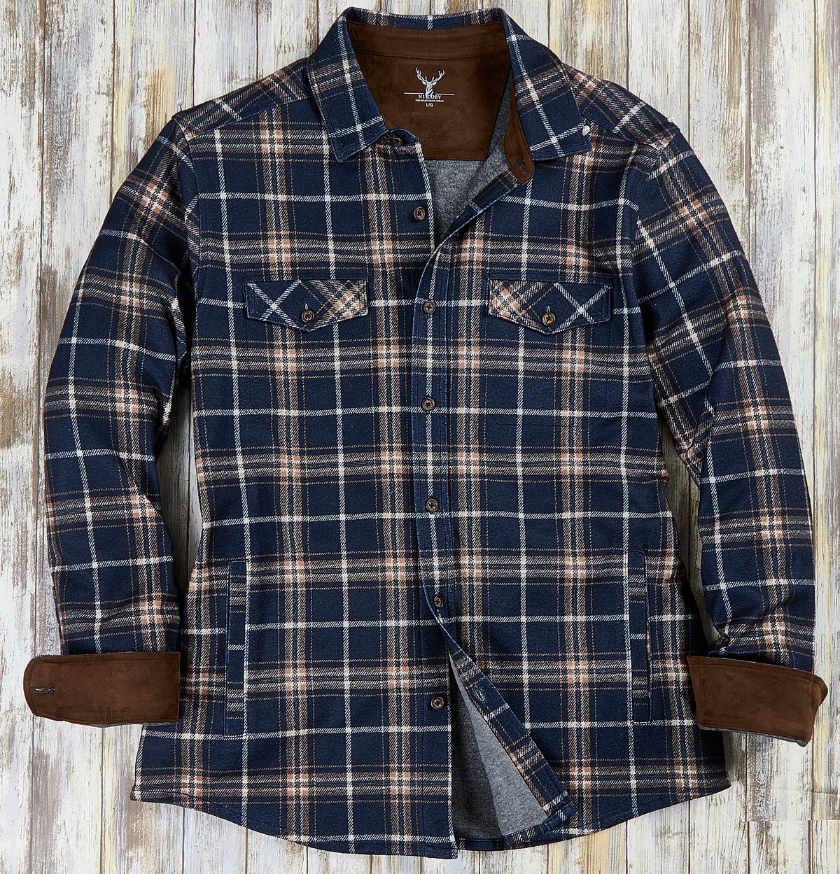 Stretch Flannel Knit Over Shirt– NicobyMens